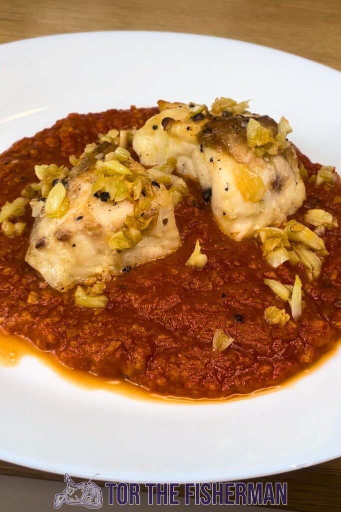 Gourmet Delight: Roasted Monkfish Bathed in Tomato Garlic Bliss | Tor ...